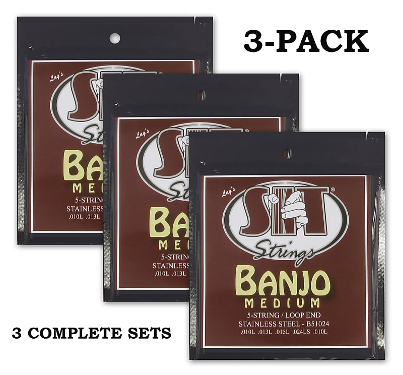 SIT B51024 5-String Banjo Medium Stainless Steel Loop End | Reverb