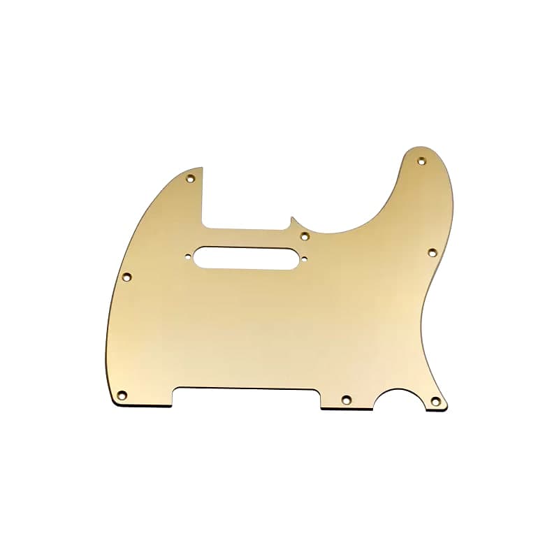Pickguard - For Tele, 8 Hole, Anodized Aluminum, Gold | Reverb