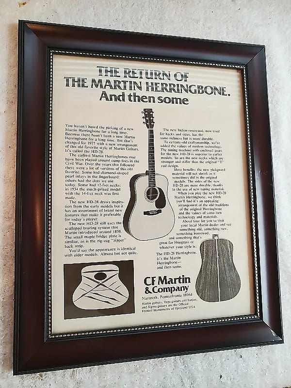 1976 Martin Guitars Promotional Ad Framed Introduction Of | Reverb
