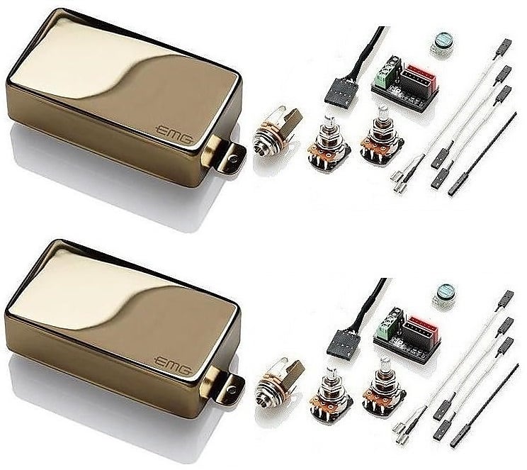 EMG HZ H4 & H4A PASSIVE GOLD HUMBUCKER SOLDERLESS GUITAR | Reverb