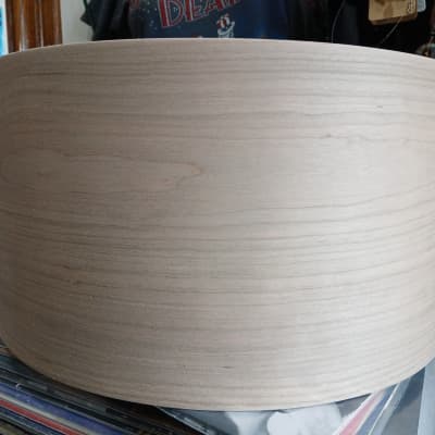 14x5.875 Maple Solid Shell Steam Bent Bare Raw Drum Snare | Reverb