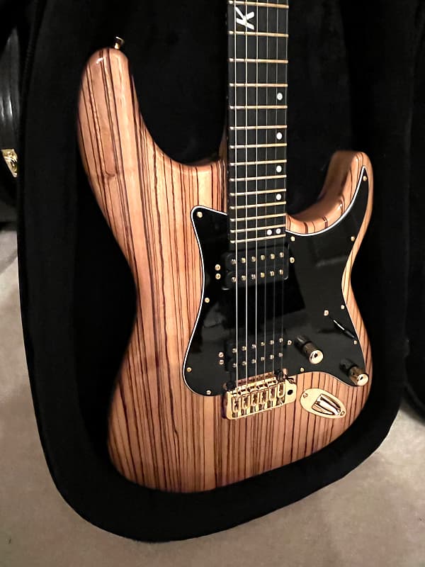 Kiesel Delos 2023 zebrawood top black limba body/neck | Reverb