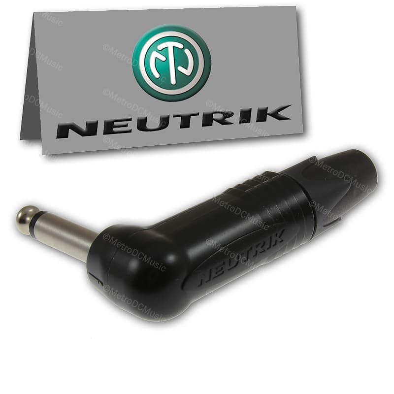 Neutrik NP2RX-BAG Right Angle TS Mono 1/4 Nickel Black Guitar | Reverb