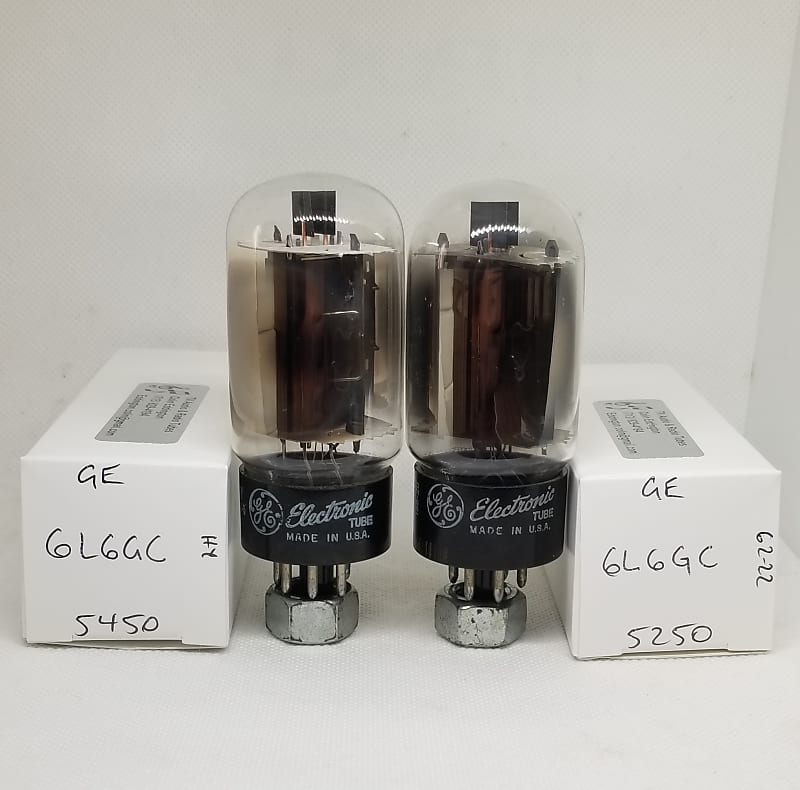 GE 6L6GC Black Plate Very Well Matched (3.6%) Pair NOS 6L6 | Reverb UK