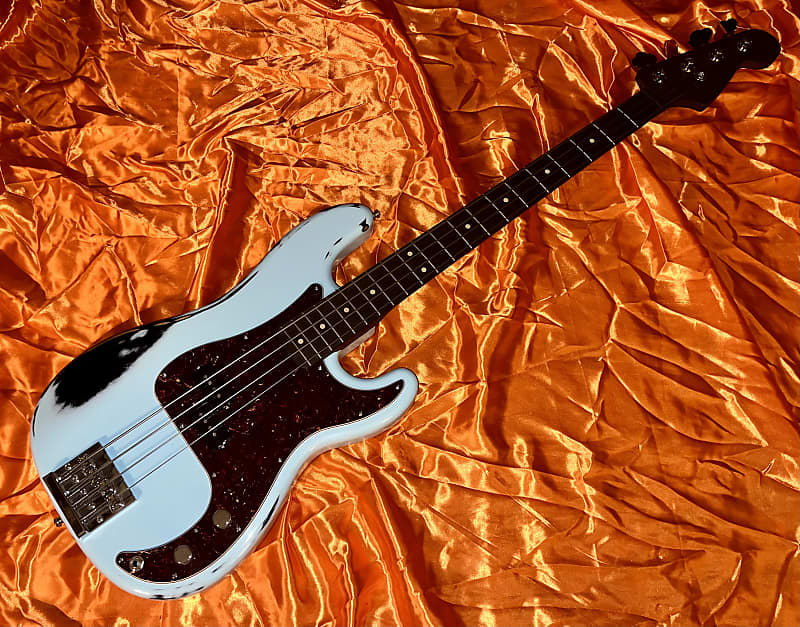 Custom Warmoth Precision P Bass Guitar 2020’s - Daphne Blue | Reverb