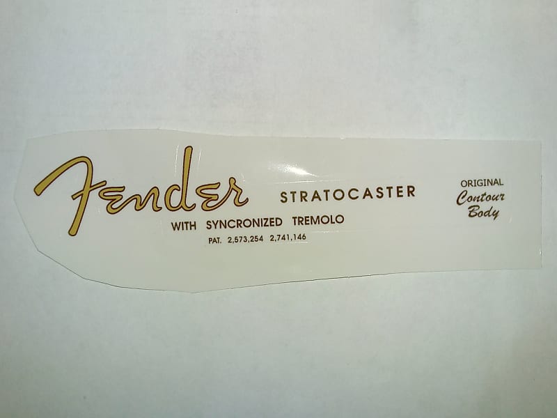Strat Stratocaster Headstock Logo Decal for Fender Guitar | Reverb