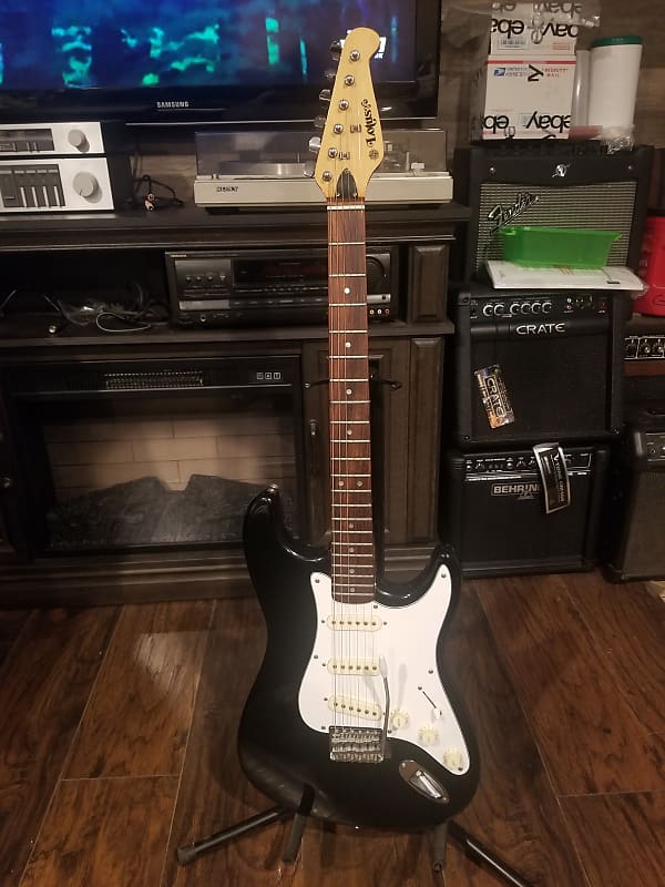Lotus electric guitar Stratocaster Black | Reverb