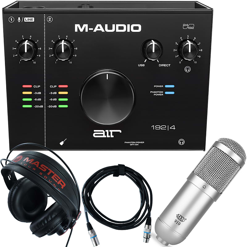 M-Audio Air 192-4 Home Recording Bundle w/ Mic + Headphones + | Reverb