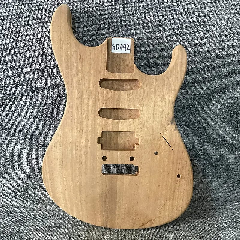 HSS Okoume Wood Guitar Double Cutaway Body DIY Project | Reverb
