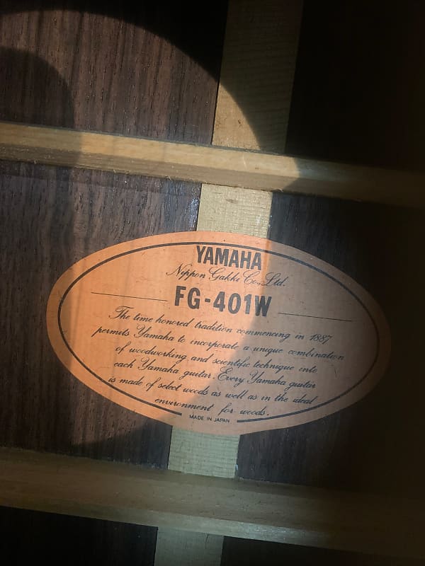 Yamaha FG-401W MIJ 1977 Natural Vintage Made in | Reverb Australia