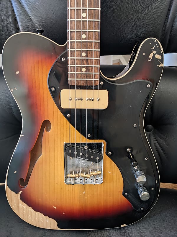 Thinline Swamp Ash Telecaster Parts Caster with flame maple | Reverb