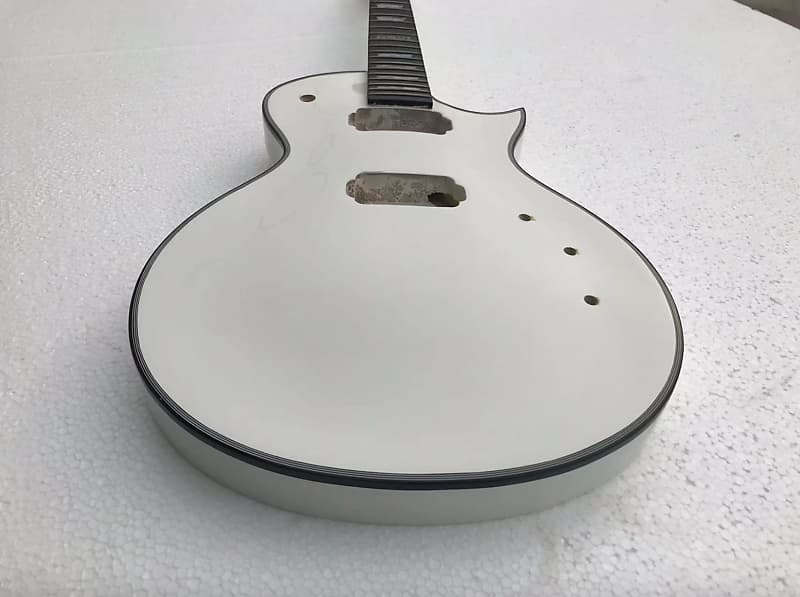 Glossy White Les Paul Style Guitar Body with Maple Neck, | Reverb