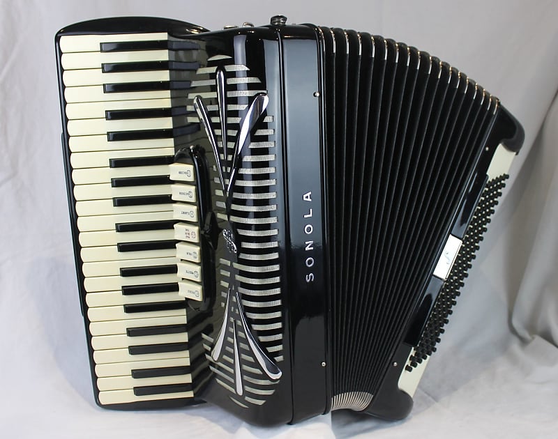 6623 - Black Sonola AA7 Piano Accordion LMMH 41 120 | Reverb