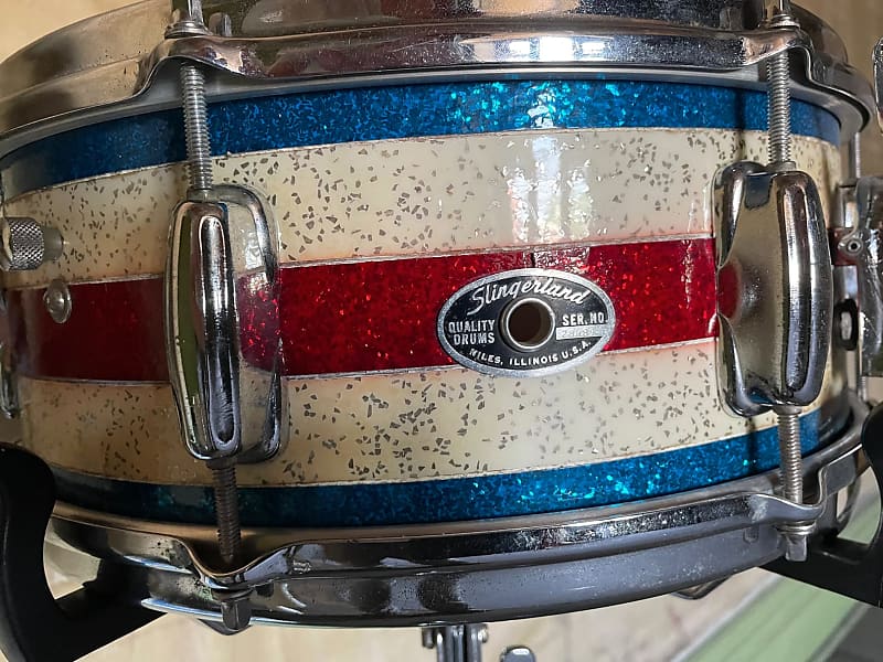 Slingerland Red White & Blue Snare Drum early 1970's - Rare | Reverb