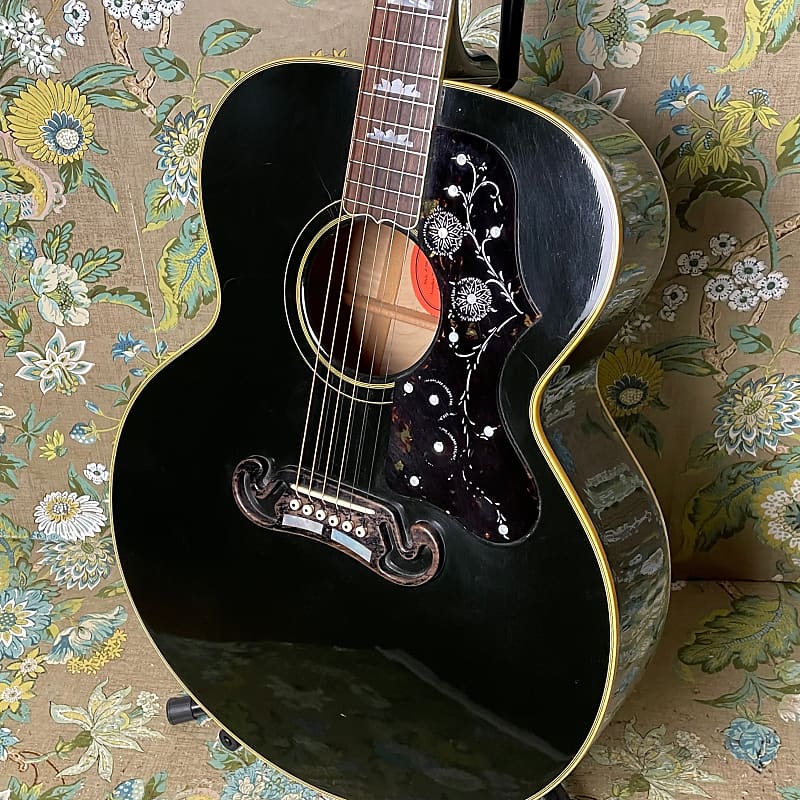 Gibson J-200 1995 Black | Reverb
