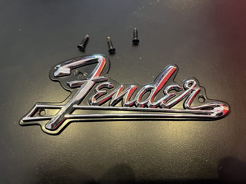 Fender Logo badge 1960’s - Chrome | Reverb