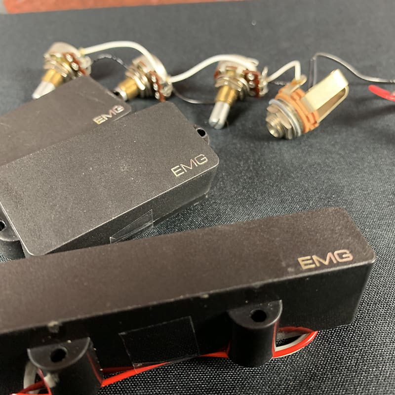 EMG PJ Active Bass Pickup Set with New Pots and Output Jack | Reverb