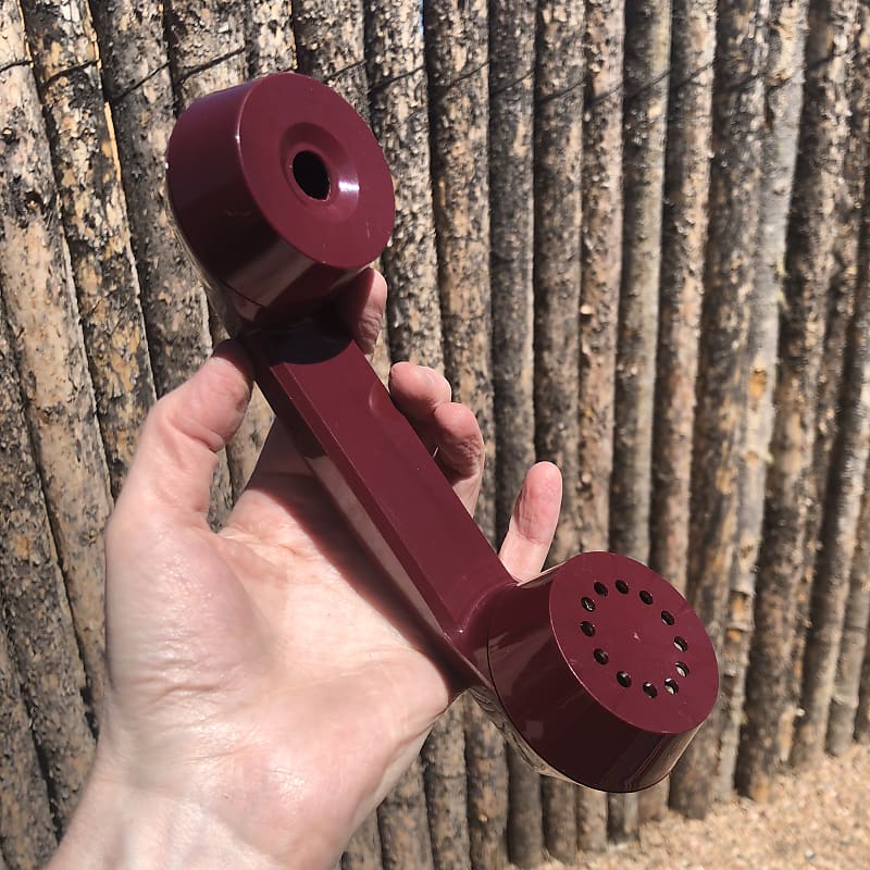 Vintage Maroon Ukrainian LoFi telephone microphone. Mic is in | Reverb