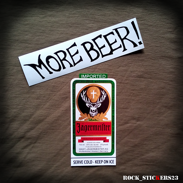 James Hetfield More beer stickers Jagermeister decal Gibson | Reverb