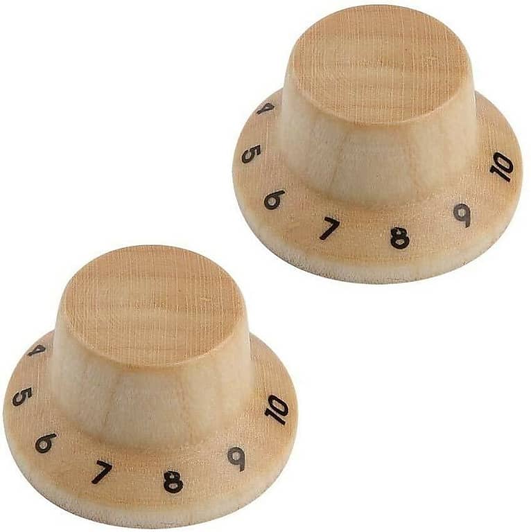 *NEW 2 Wood Bell CONTROL KNOBS for Gibson Les Paul Strat Push | Reverb