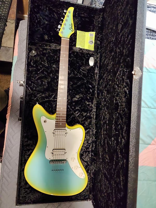 Suhr Classic JM Gotoh – Lime Green Blue Burst (2018) | Reverb