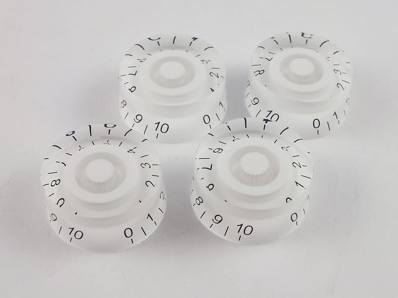 4 White Speed Dial Knobs for USA Gibson Les Paul, SG & PRS | Reverb