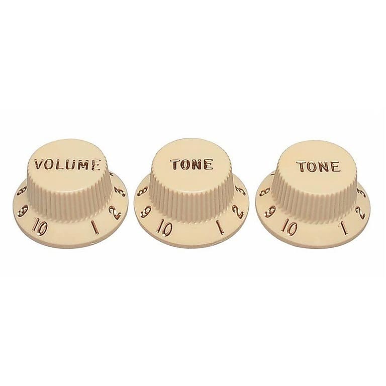 NEW 3 Fender Stratocaster Strat GUITAR KNOBS SET Volume Tone | Reverb