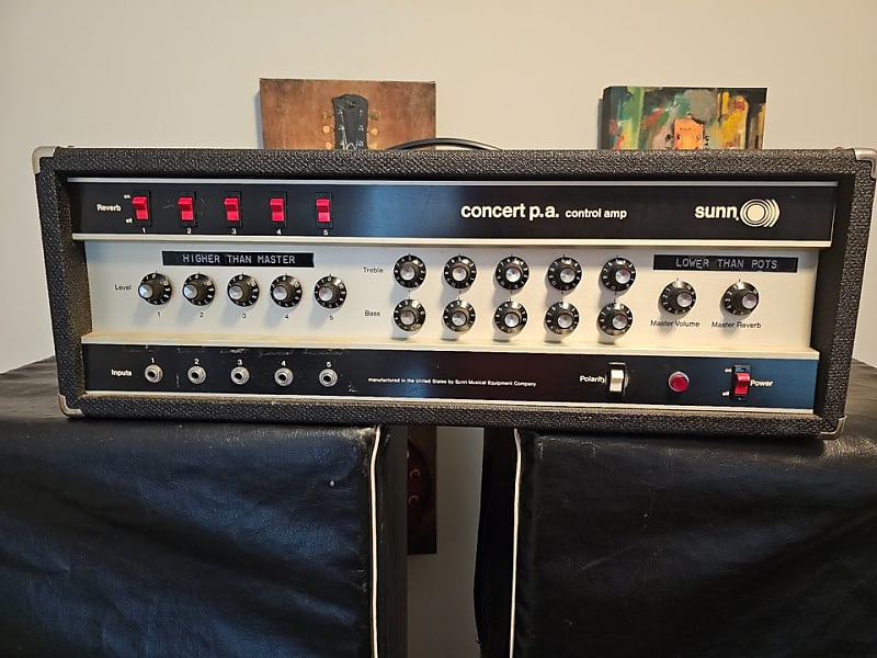 Sunn Concert PA Control Amp and Cabinets 70's - Black Tolex | Reverb