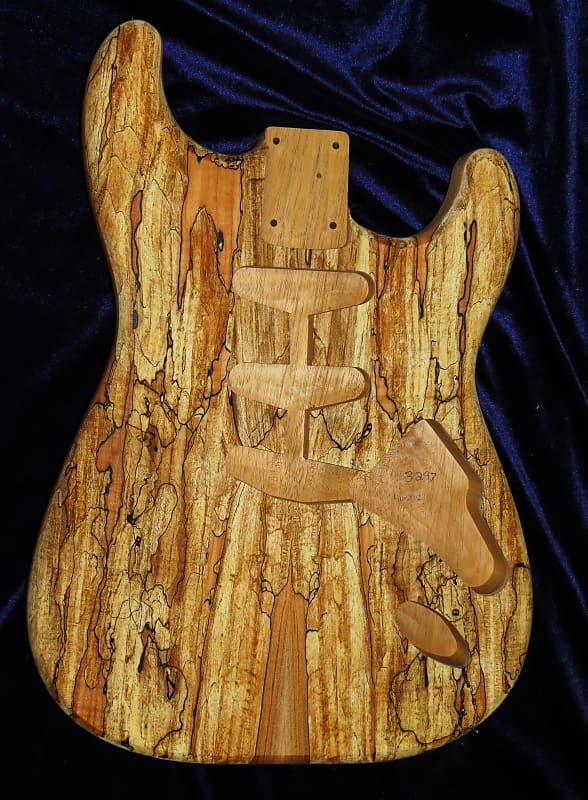 Spalted Maple Top / Mahogany Strat body Standard Hardtail | Reverb