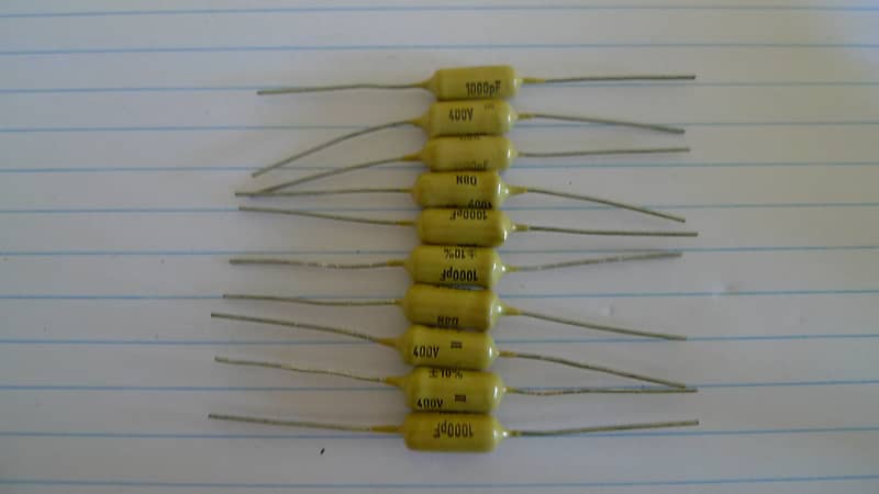 Vintage Mullard Mustard Capacitor 400V - 1000pF, 1nF, 0.001uF | Reverb