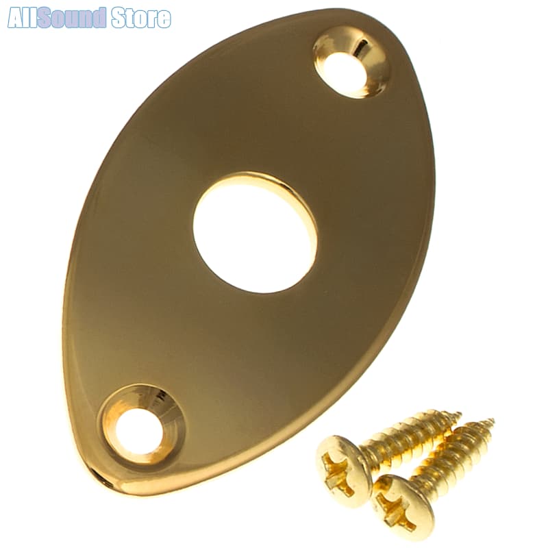 GOTOH JCB-2 Oval Curved Guitar Jack Plate - GOLD | Reverb