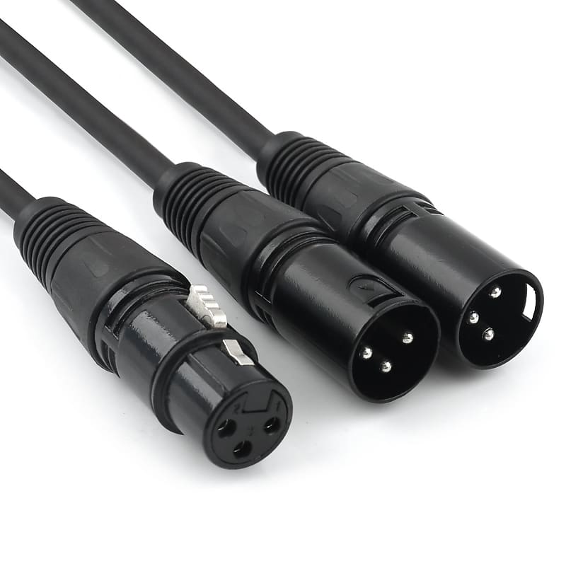 Xlr Splitter Cable, 3 Pin Xlr Female To Dual Xlr Male Patch Y | Reverb