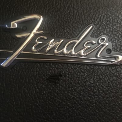 Fender Metal Guitar Case Logo 60's 70's Style with Tail Strat | Reverb