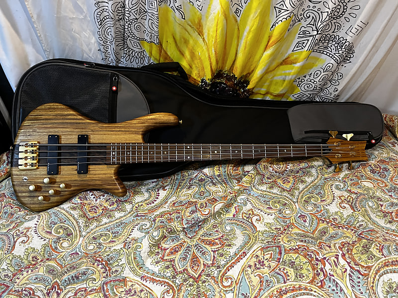 Schecter Exotic Electric Bass Guitar Zebrawood w Case | Reverb