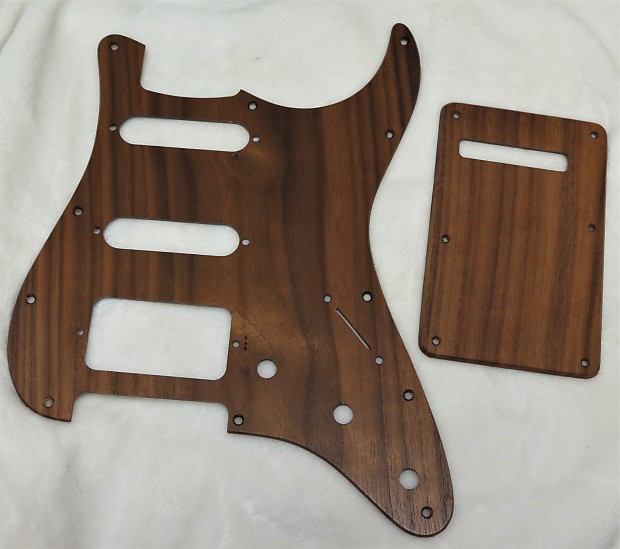 BLack Walnut Wooden Stratocaster Strat SSH Pickguard Set with | Reverb
