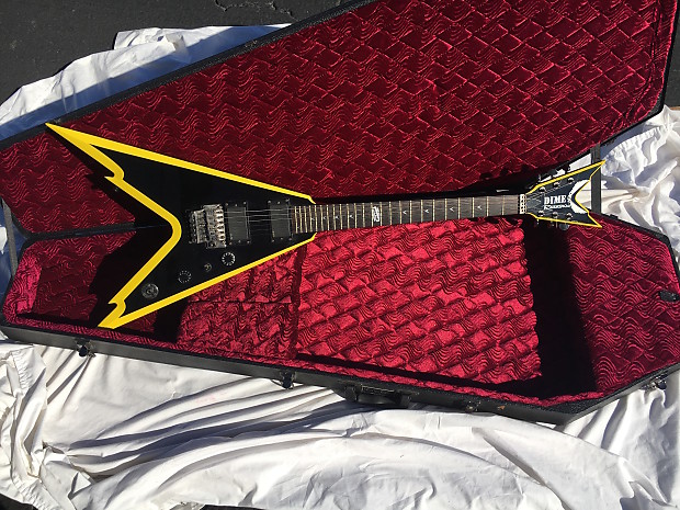 Dean Dimebag Razorback V255 RZR Yellow Bevel w/ Coffin Case | Reverb