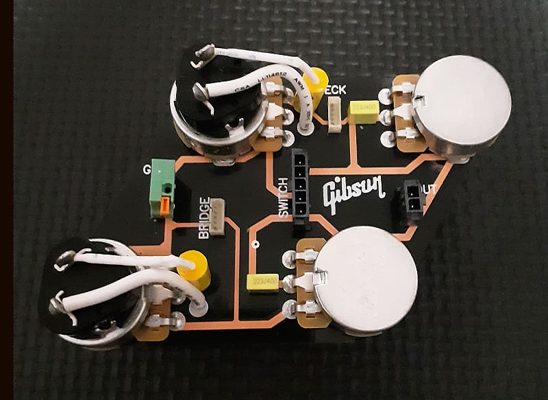 Gibson Les Paul PCB Pots board; 2 push pull Pots, Quick | Reverb