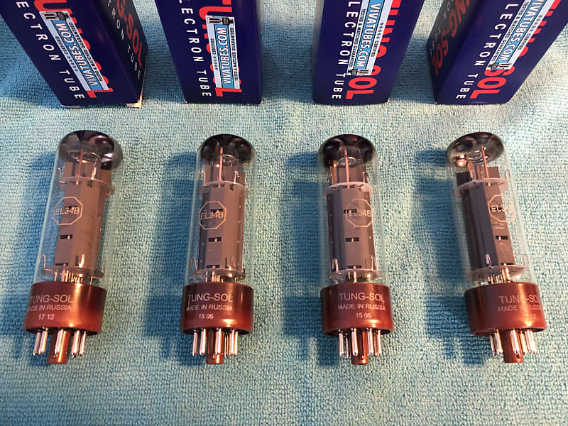 Matched Quad Tung-Sol EL34B Output Power Tubes | Reverb