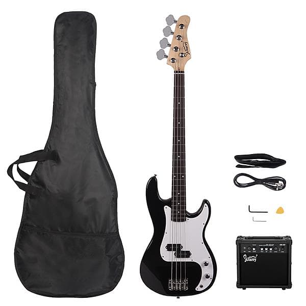 Glarry GP Electric Bass Guitar Set Black | Reverb