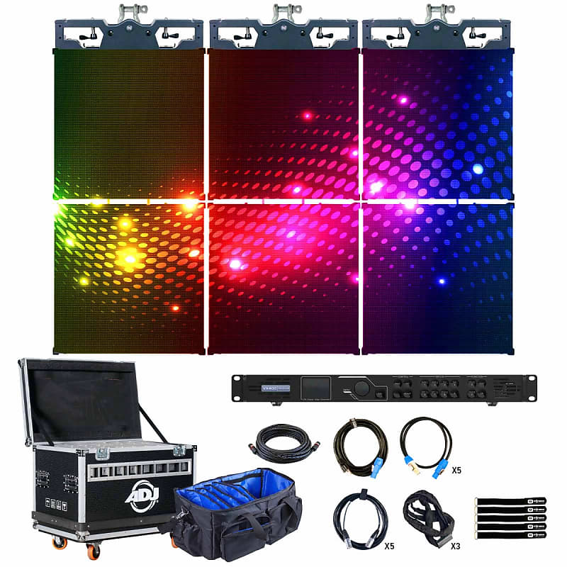 ADJ VS2 Vision Series 3x2 LED Panels w Processor & Fly | Reverb