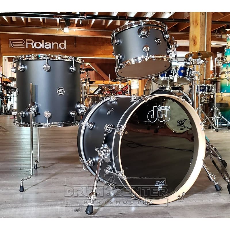 DW Performance 3pc Drum Set 18/12/14 Hard Satin Charcoal | Reverb