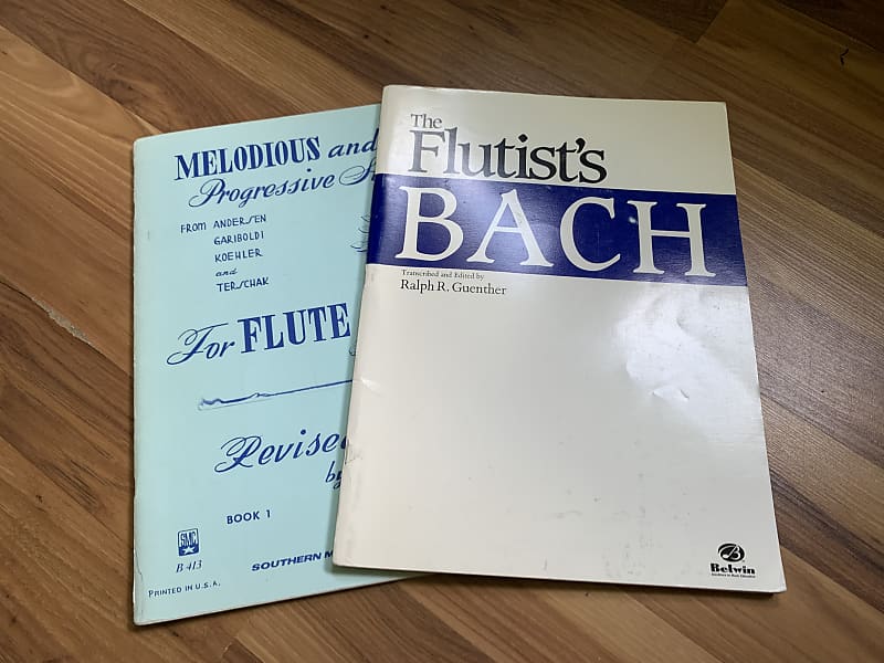 Bundle of 2 Flute books- The Flutist's Bach & Melodious and | Reverb