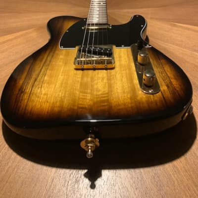 Warmoth Telecaster 2020 Chambered Korina Black-Brown-Yellow | Reverb