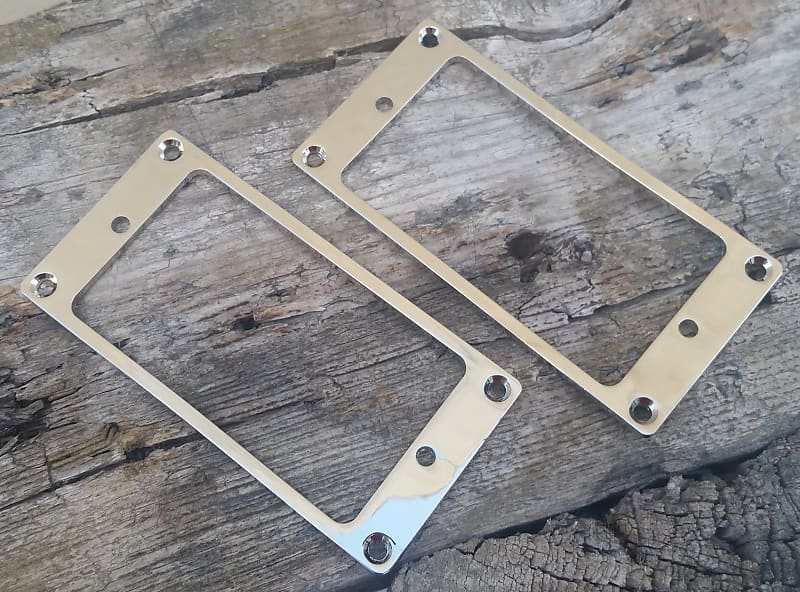 2x Metal Chrome guitar humbucker mounting rings set | Reverb