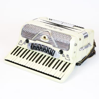 1959 De La Rosa Electric Acoustic Accordion White Pearloid | Reverb