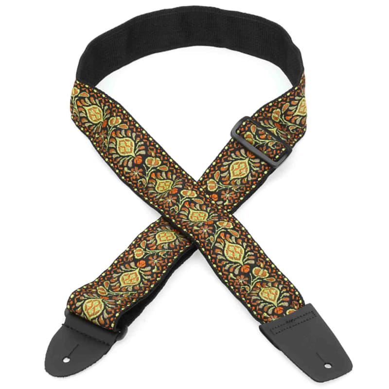 LM Retro Jacquard Guitar Strap Yellow | Reverb
