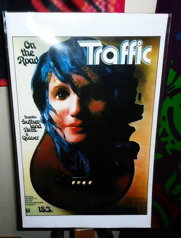 traffic REPRINT 1974 german concert poster for munich show - | Reverb