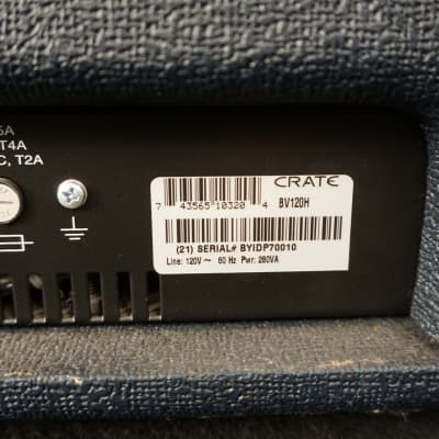 Crate BV-120H Blue Voodoo USA Tube Guitar Amp Head | Reverb