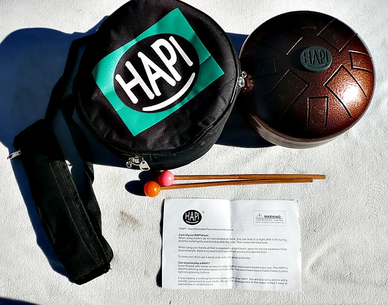 HAPI mini Steel Tongue Drum Handpan with Padded Carry Case, | Reverb