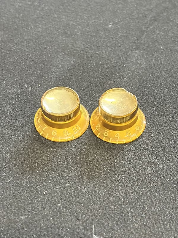 Gibson Gold reflector knob pair 1960s | Reverb